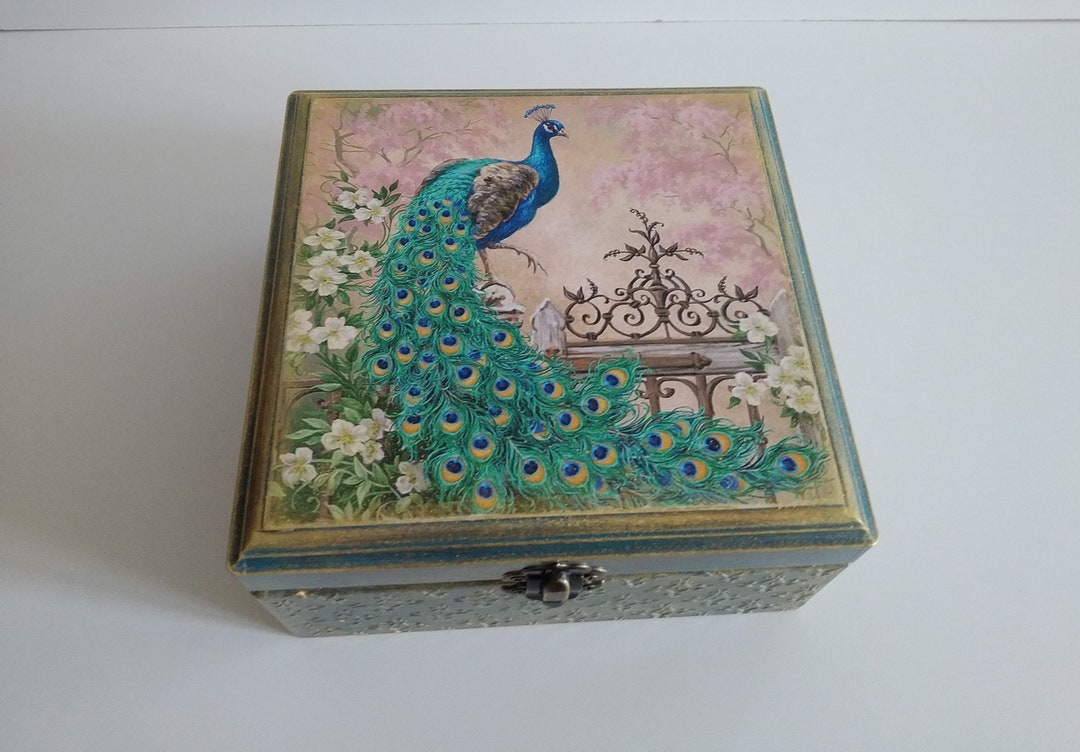 Peacock Jewelry Box,jewelry Box, Jewelry Storage,peacock Image,trinket ...