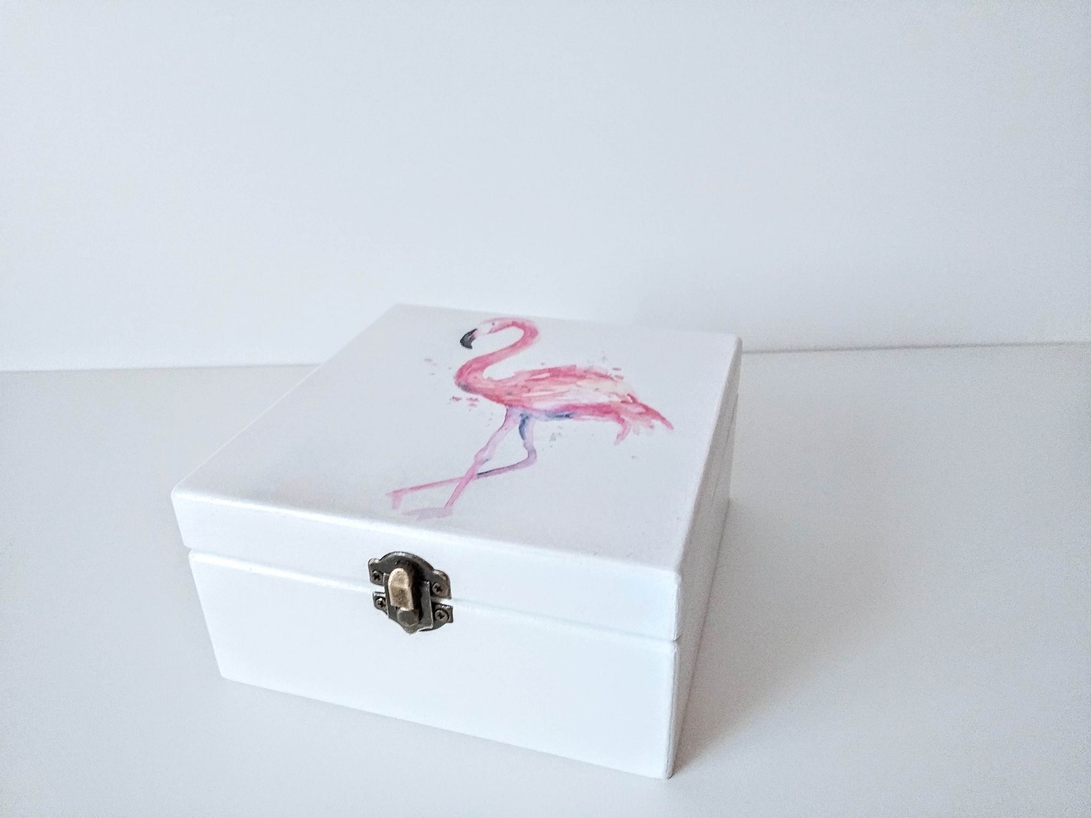 Jewelry Boxbox Pink Flamingo flamingo Decorwhite Box - Etsy