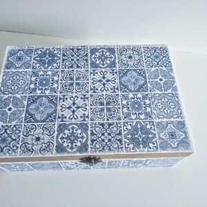 Wooden Blue Box for Tea,box Holder for Tea,big Tea Bag Storage Box,tea ...