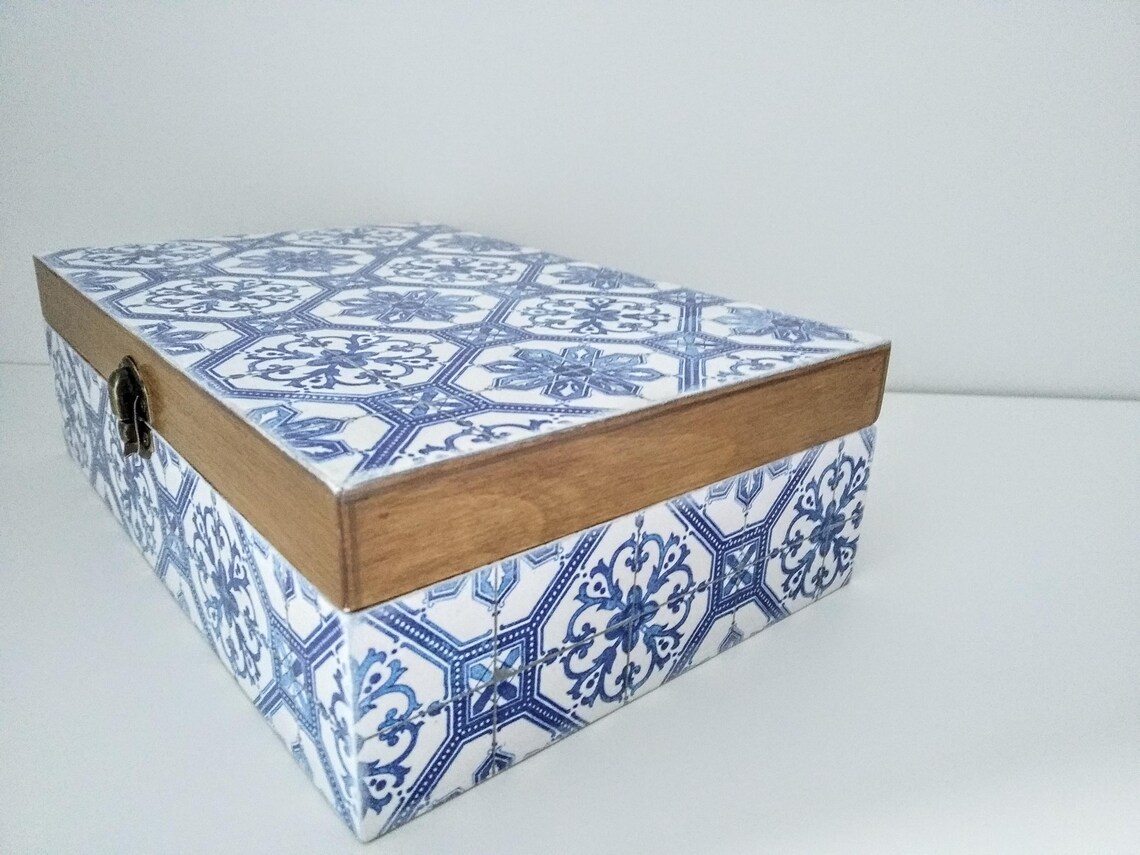 Wooden Blue Box for Teabox Holder for Teabig Tea Bag Storage - Etsy