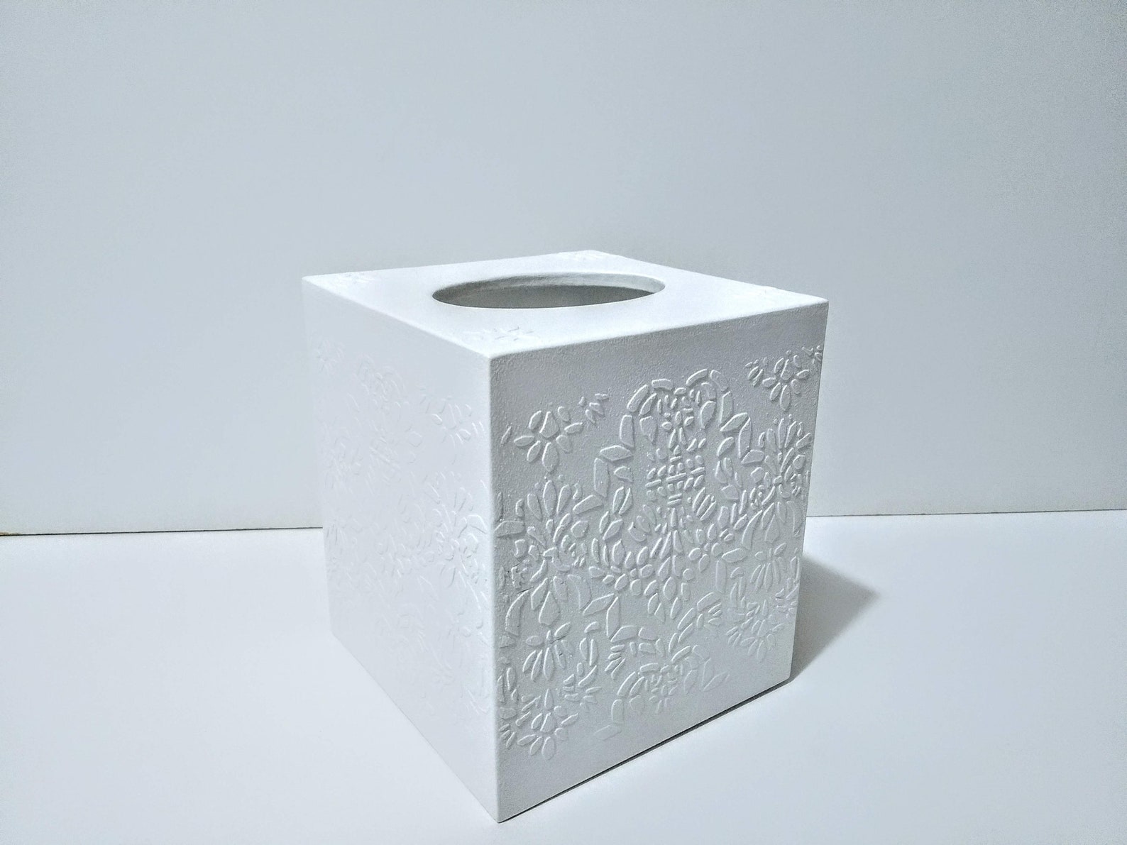 Tissue Box Cover White,square Tissue Box Holder,bathroom Decor ...