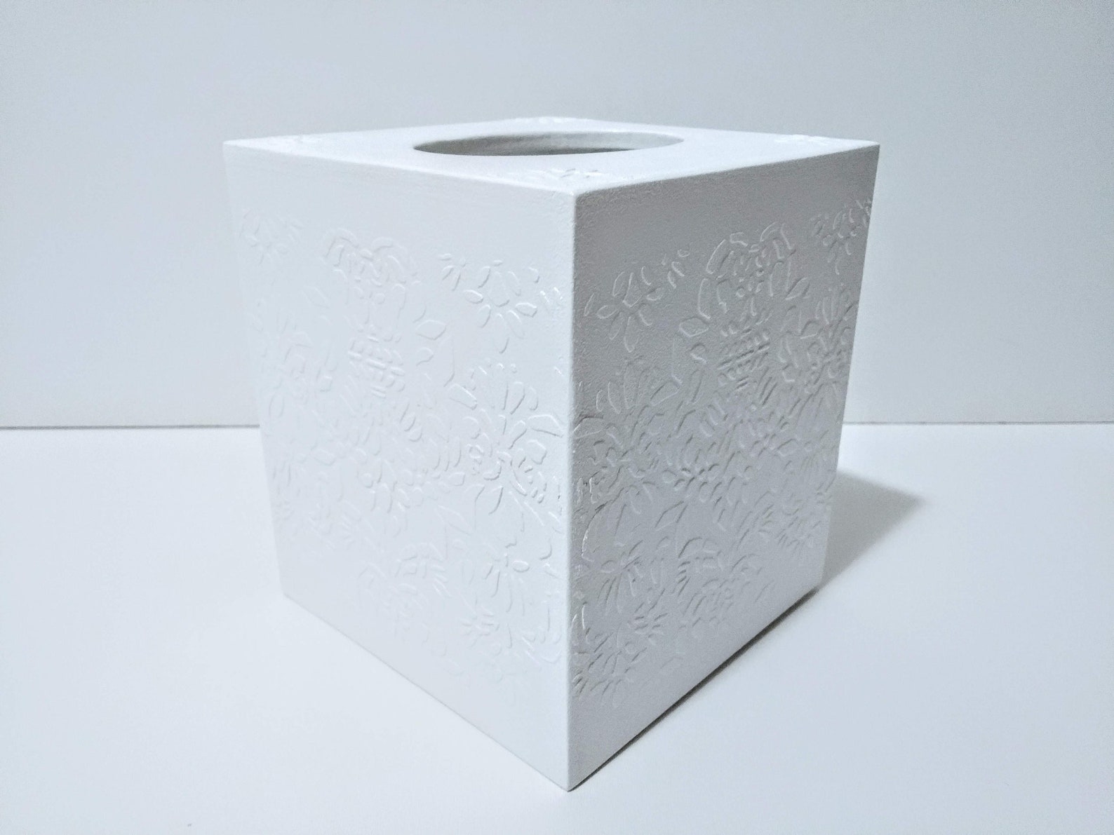 Tissue Box Cover White,square Tissue Box Holder,bathroom Decor ...