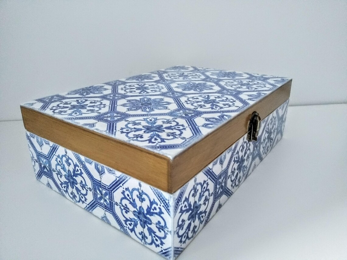 Wooden Blue Box for Teabox Holder for Teabig Tea Bag Storage - Etsy