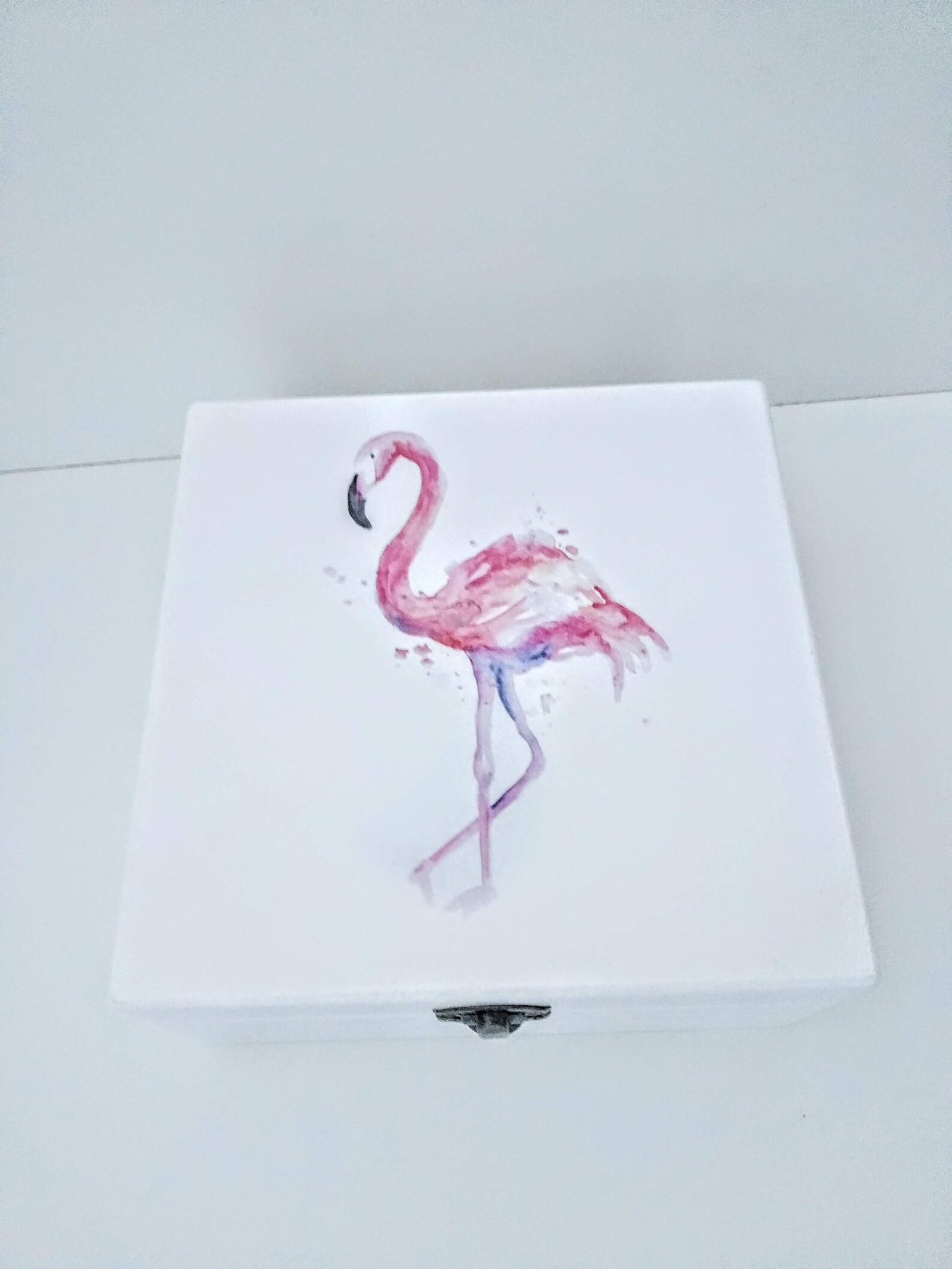 Jewelry Box,box Pink Flamingo ,flamingo Decor,white Box, Jewelry Storag ...