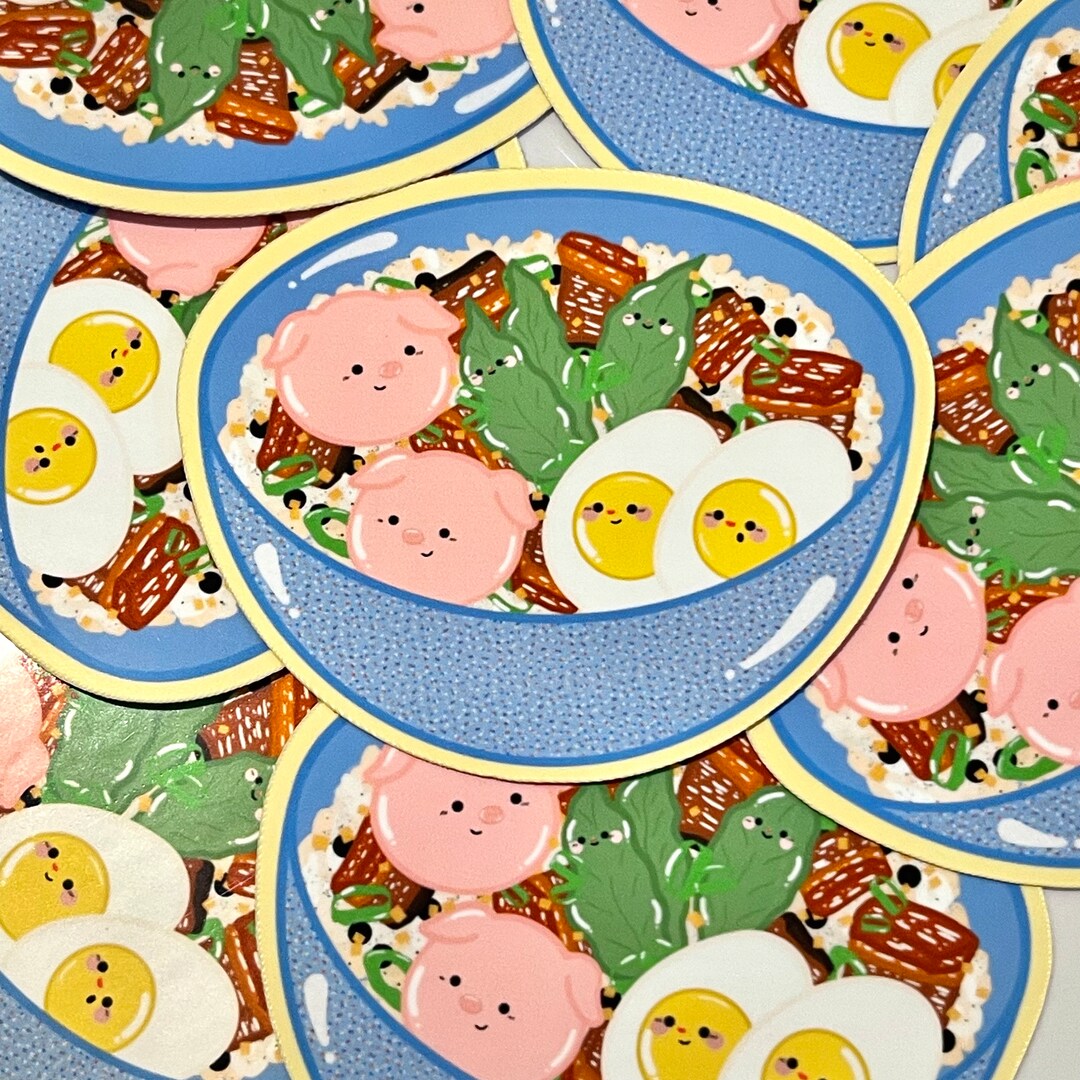 Pork Adobo & Rice | Filipino Sticker | Glossy Sticker | Waterproof - Etsy