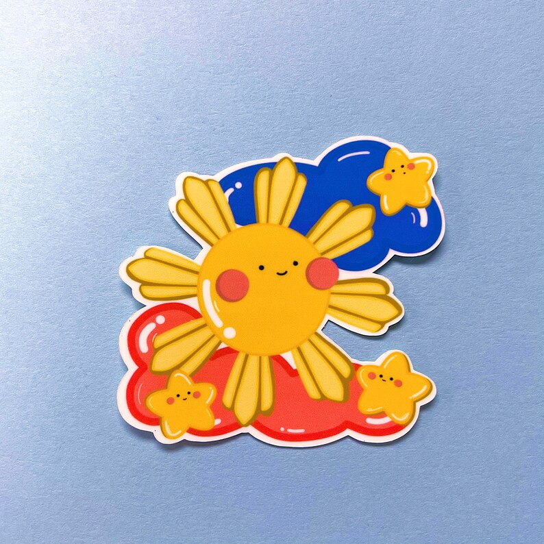 Three Stars and a Sun Filipino Sticker Glossy Sticker | Etsy