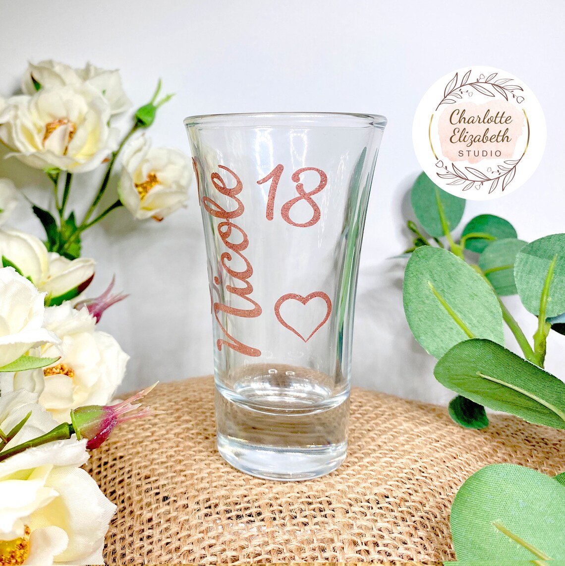 Personalised 18th Birthday SHOT GLASS in Glitter 18th | Etsy UK