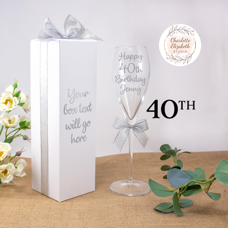40th Glass Customised - Etsy UK