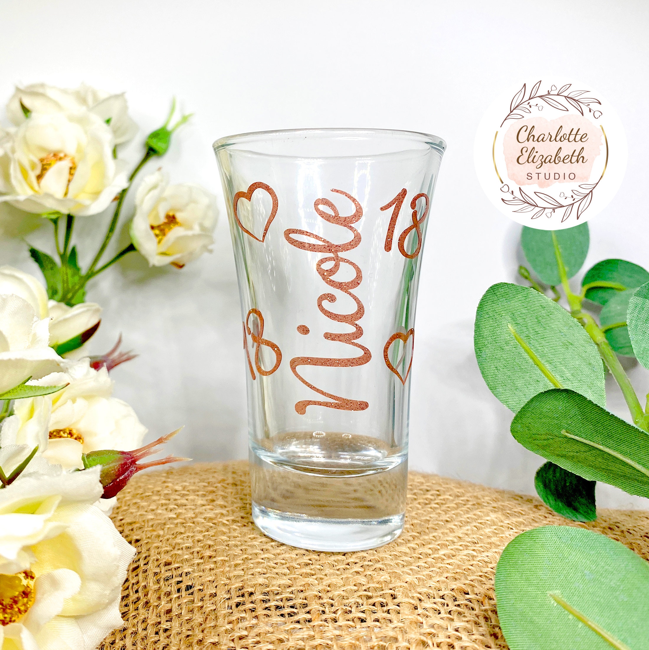 Personalised 18th Birthday SHOT GLASS in Glitter 18th - Etsy UK