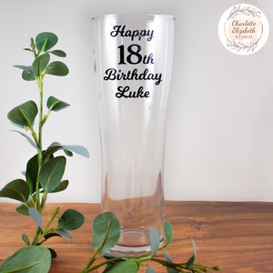 Personalised 18th Birthday PINT Glass Tall Beer Glass 18th - Etsy UK