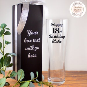 Personalised 18th Birthday PINT Glass Tall Beer Glass - 18th Birthday ...