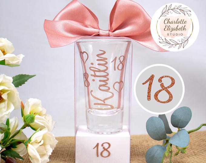 Personalised & Hand Painted Birthday Any Age Shot Glass 18th/21st/30th ...