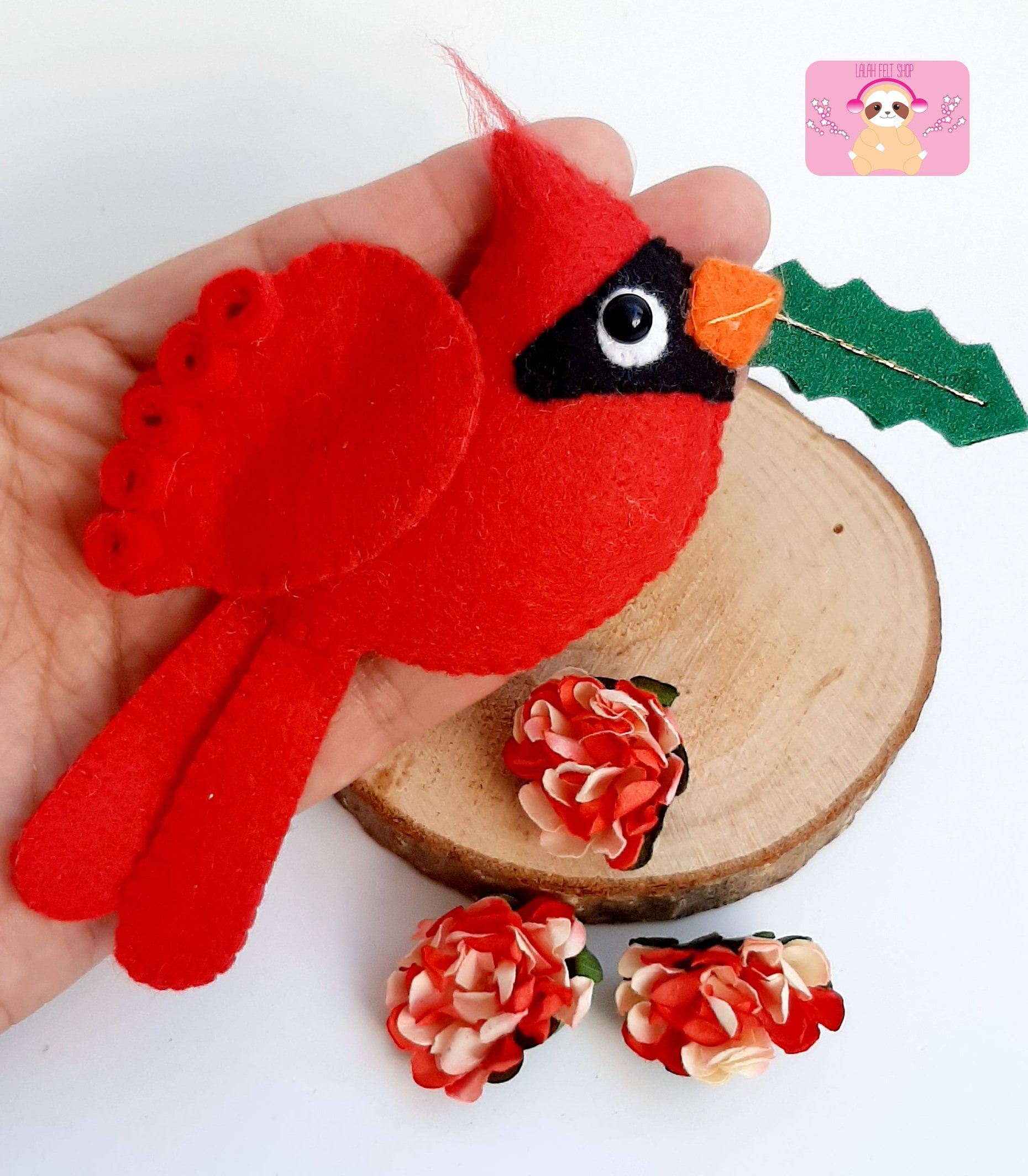 Sweet Cardinal Felt Pattern PDF SVG Felt Bird Christmas - Etsy España