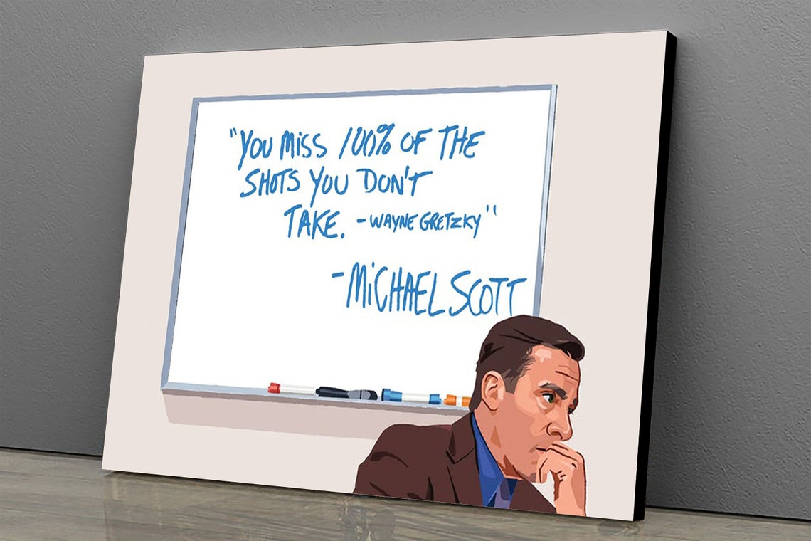 Michael Scott Wayne Gretzky Quote Poster The Office TV Show | Etsy