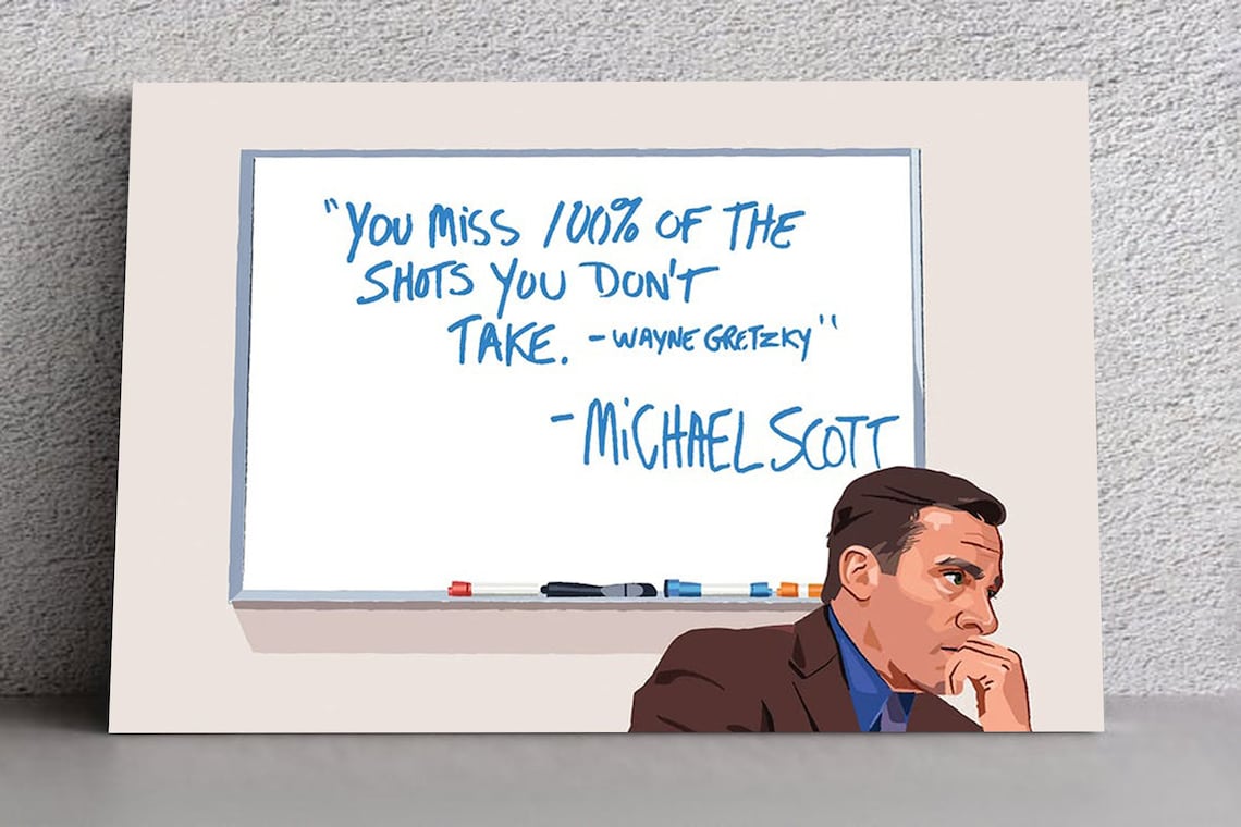 Michael Scott Wayne Gretzky Quote Poster The Office TV Show | Etsy