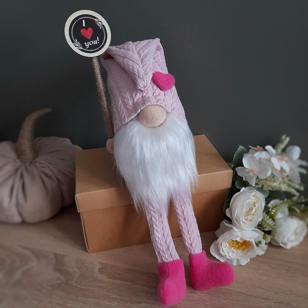 Custom Thank You Sitting Gnome With Long Legs Shelf Decor. Handmade ...