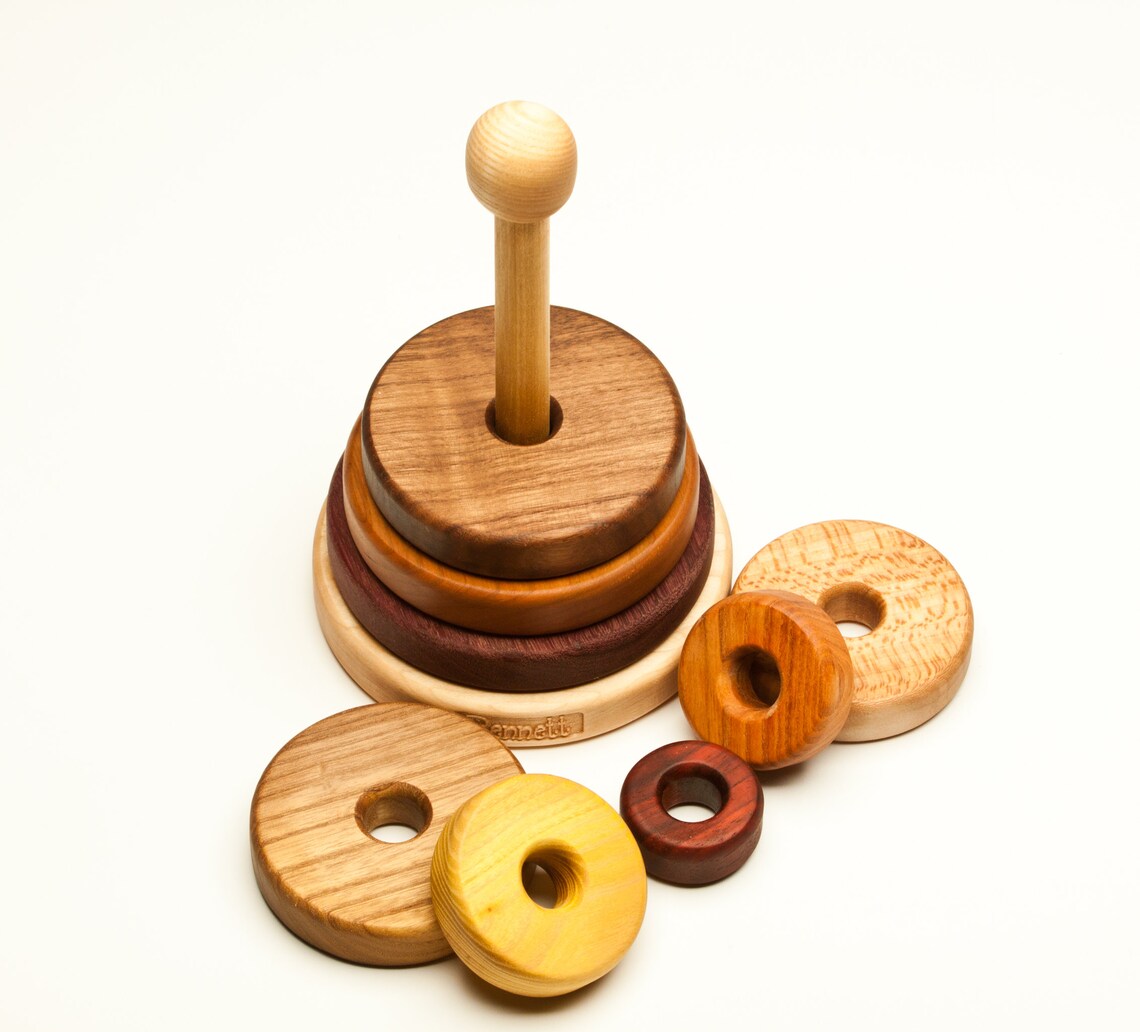 Wooden Stacking Rings - Etsy