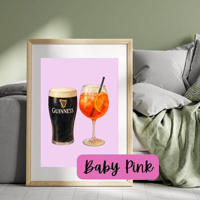 Guinness & Aperol Spritz Print – Digital Cocktail Art | Bar Decor ...