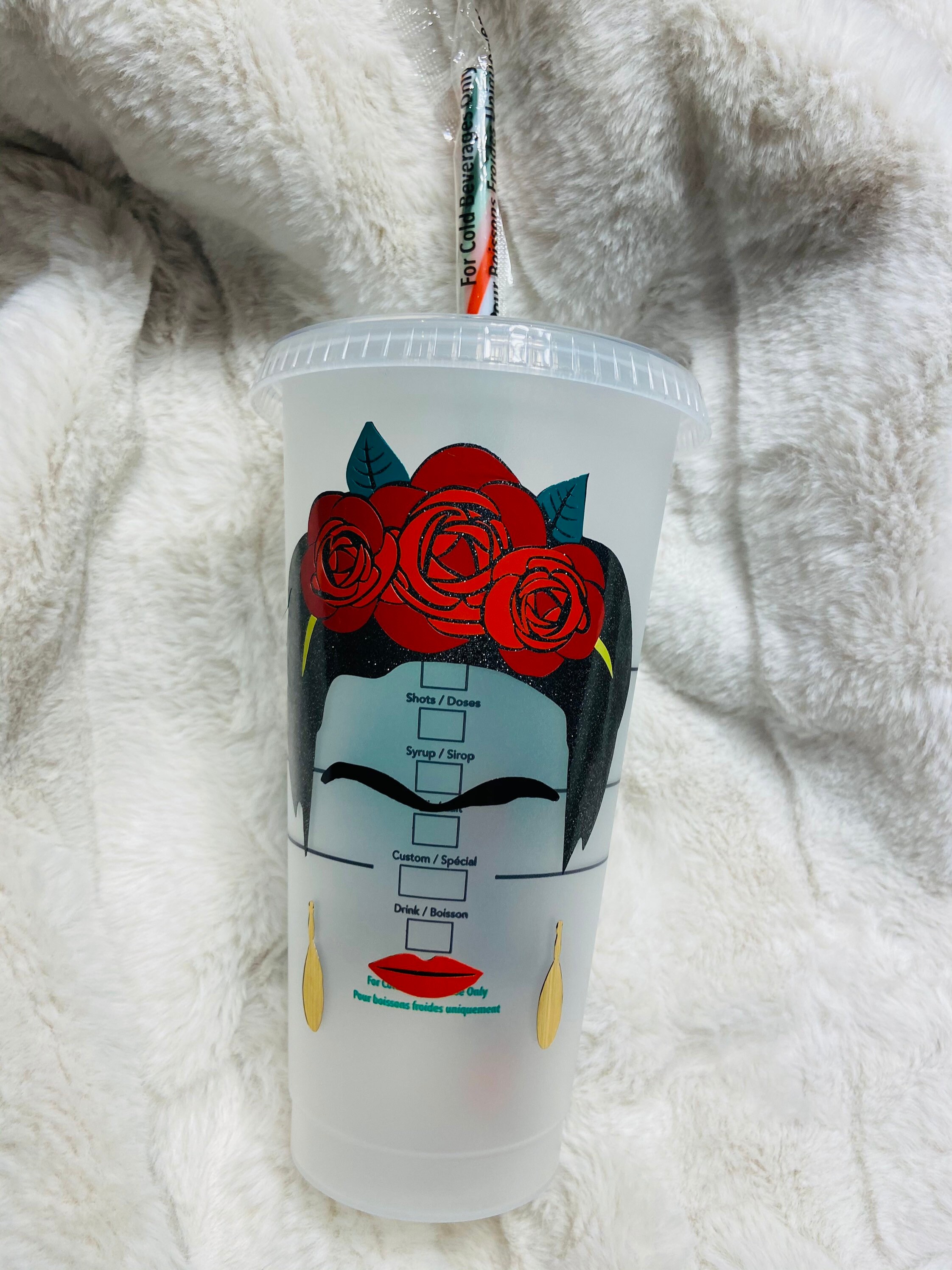 Frida Kahlo Starbucks Cup / Cold Cup/ Starbucks reusable cup / Regalo ...