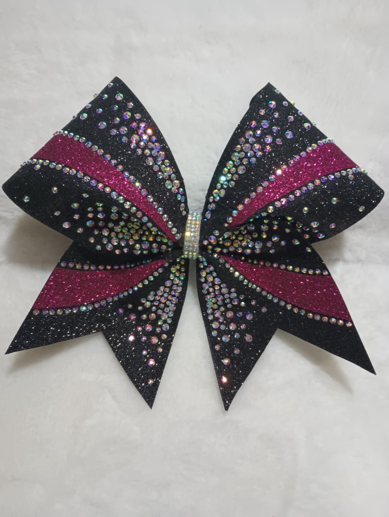 Swoosh Cheer Bow Rhinestones Glitter Black All Star - Etsy