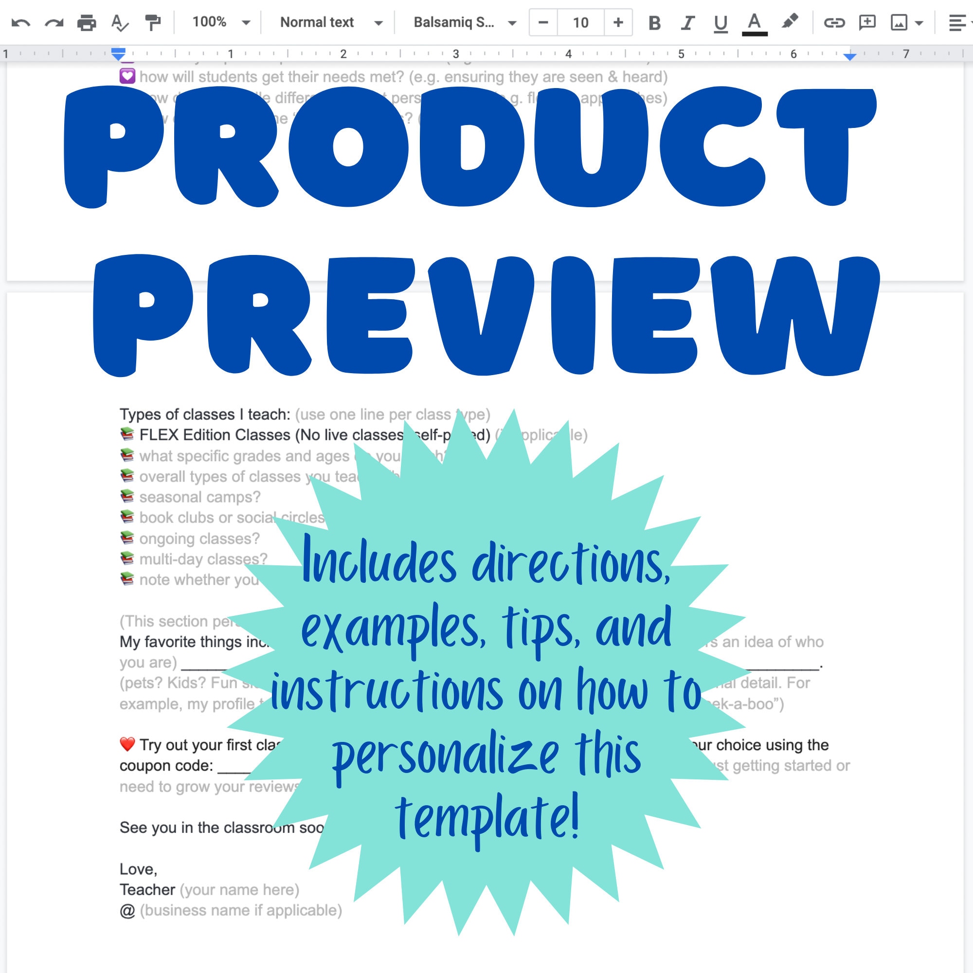 Write the Perfect Online Teacher Profile Editable Teacher Profile ...