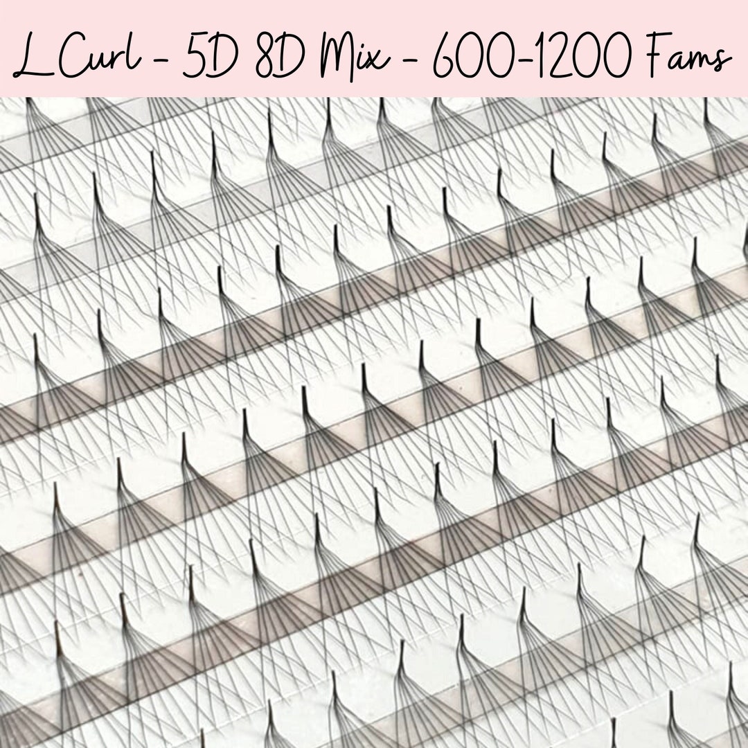 L M Curl 5D 6D 8D Mix Promade Fan-600-1200 Fans/box Premade Volume ...