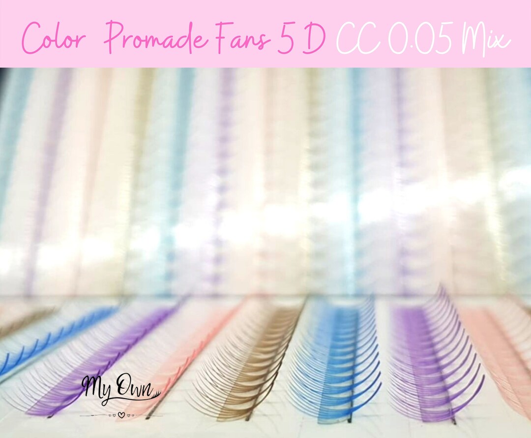 Mix Color Promade Fan 5D 0.07 CC Mix Size 9-16 Eyelash Extension ...