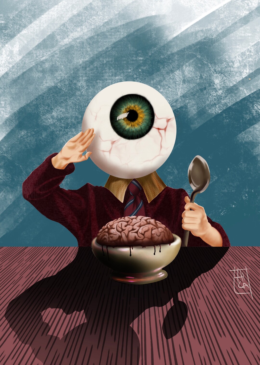 Brain Eater art print poster - artwork by indie artist Hilary Antonelli ...