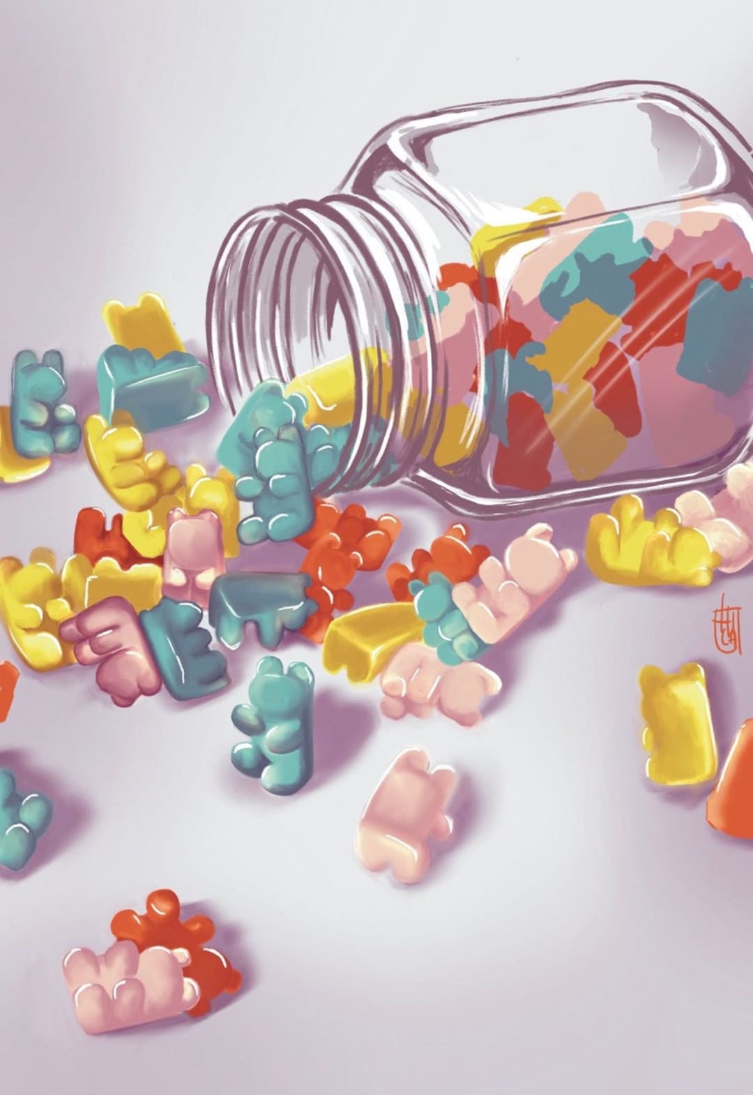 Gummy Bears | Original Handmade Digital Artwork on Matte Vertical ...