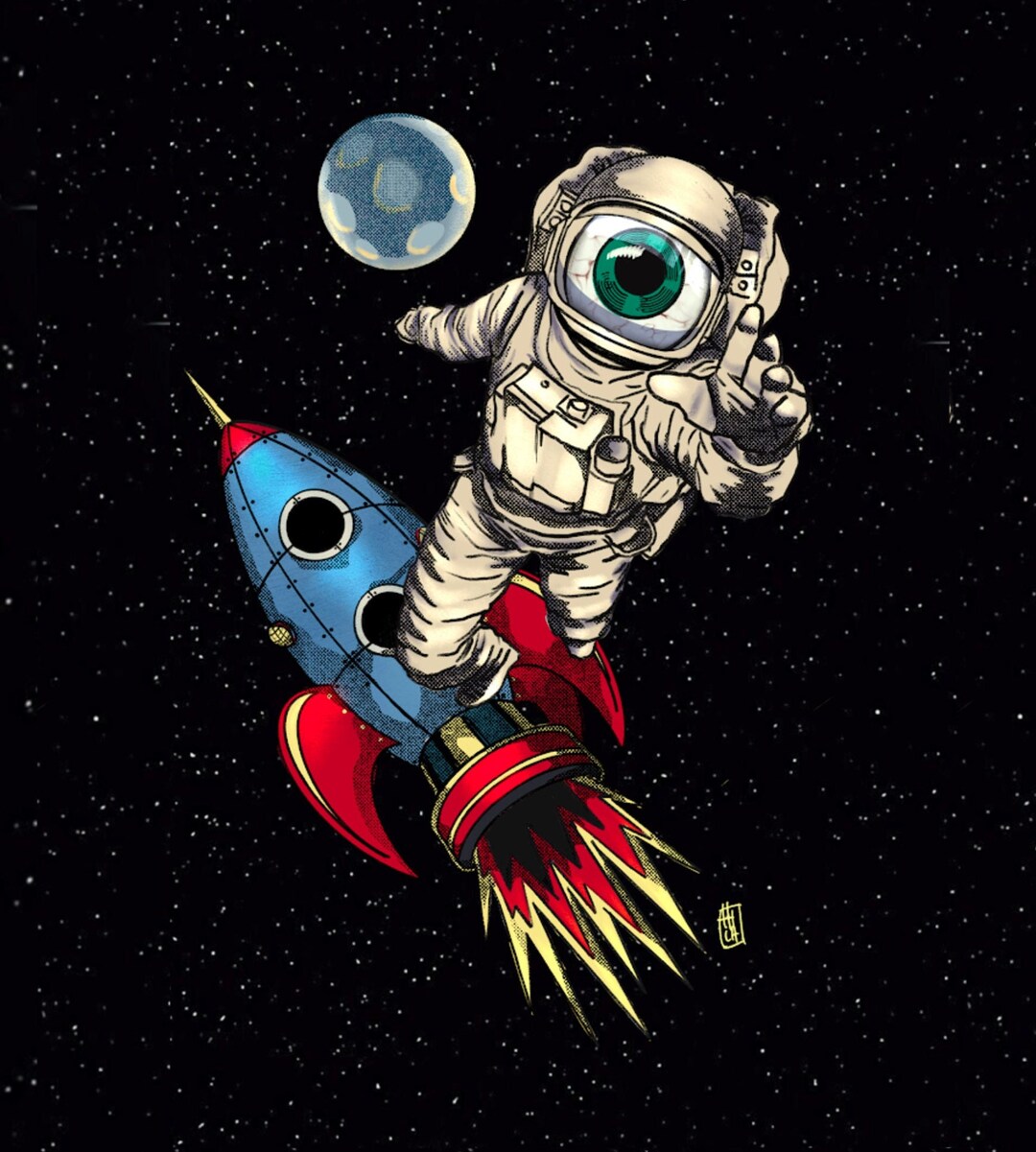 Astro Eye Art Print | Surreal Astronaut, Space Home Decor - Etsy