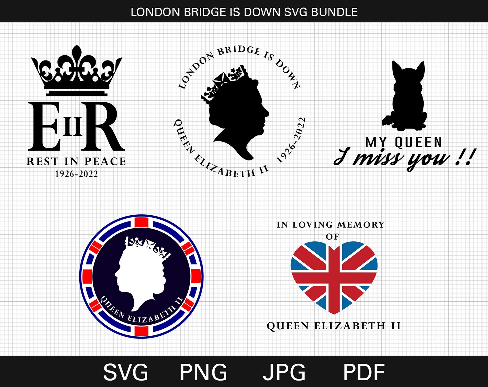 RIP Queen Elizabeth II Svg London Bridge is Down Svg in - Etsy