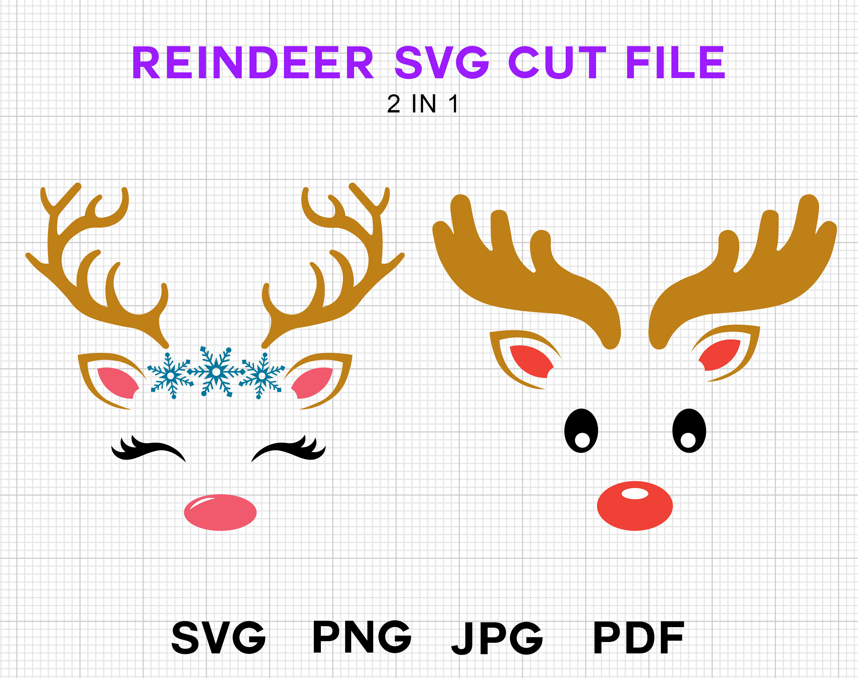 Reindeer SVG Reindeer PNG Reindeer Clip Art Reindeer Face Svg Boy ...