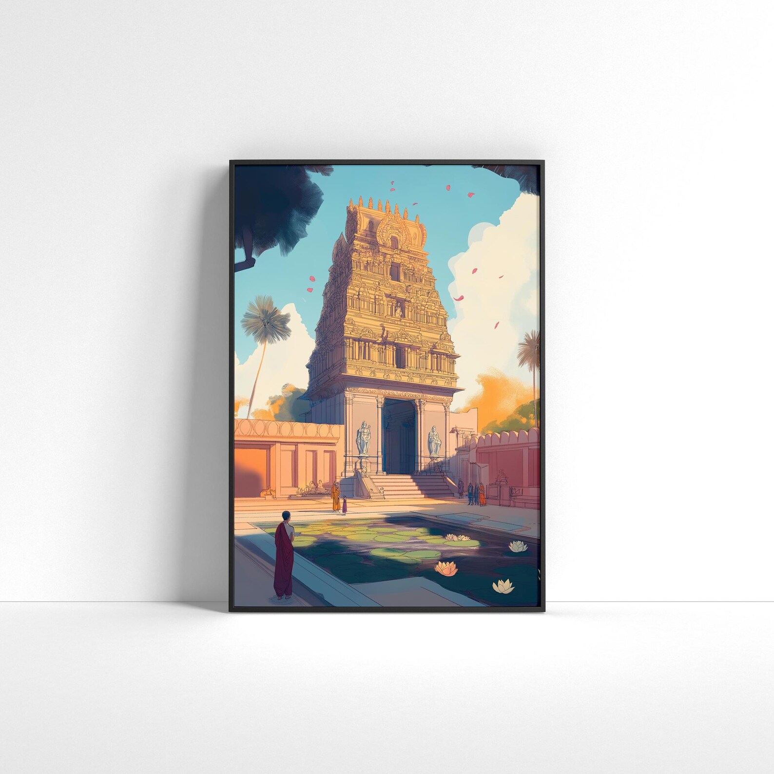 Printable South Indian Temple, Devsthanam Kovil Wall Decor Poster for ...