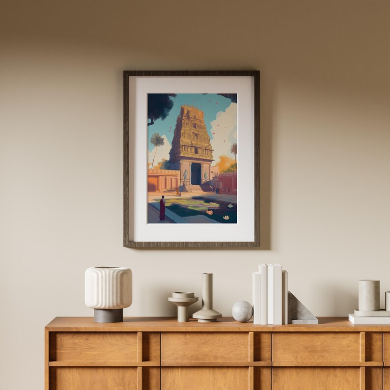 Printable South Indian Temple, Devsthanam Kovil Wall Decor Poster for ...