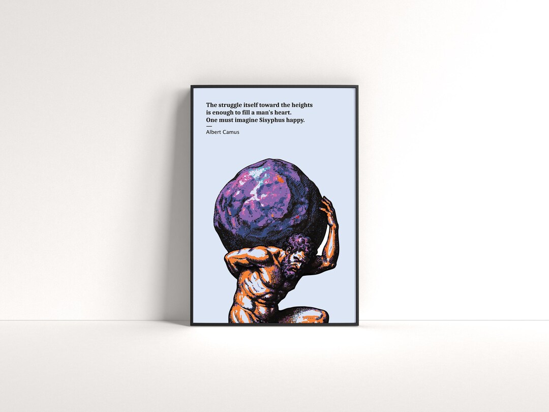 Sisyphus Motivational Poster | Albert Camus Quote Art | Office Wall ...