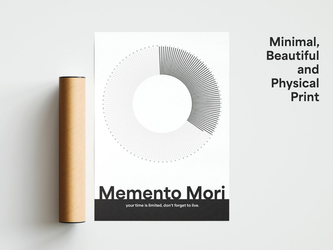 Minimal New Unique Memento Mori Weeks in Life Physical Poster Stoic ...