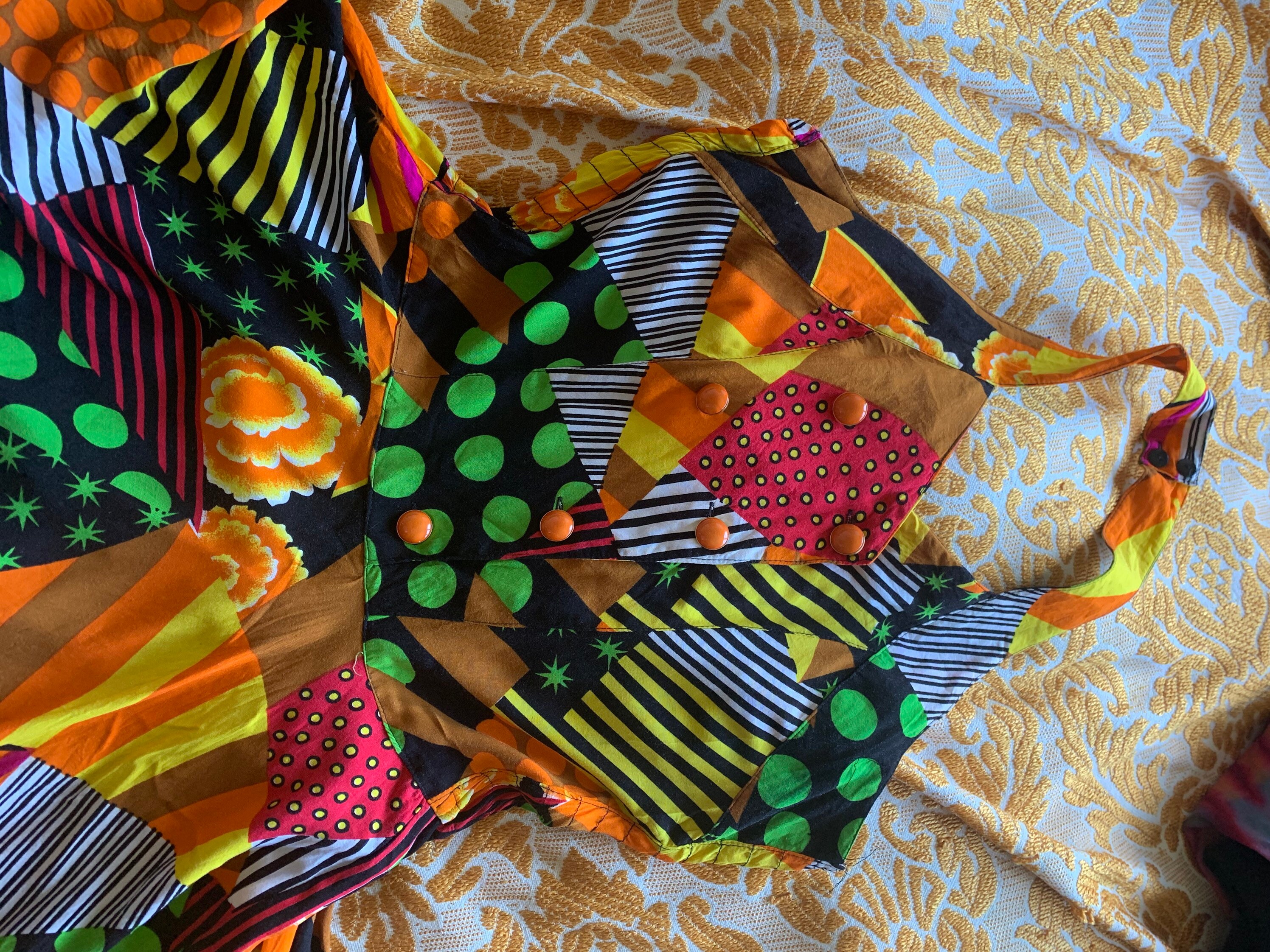 80s Halter Dress With Swing Skirt and Psychedelic Pop Art - Etsy