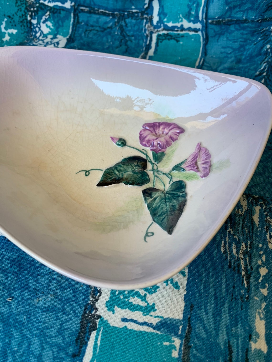 Carlton Ware Bowl Dish Hand Painted Ceramic With Flower and Feather ...