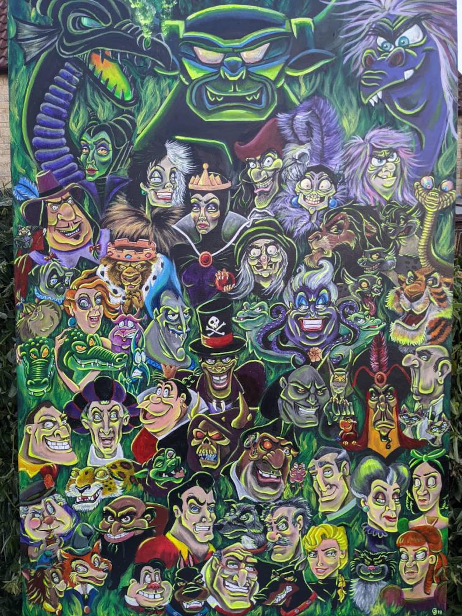 HUGE Acrylic Painting of Disney Villains | Etsy