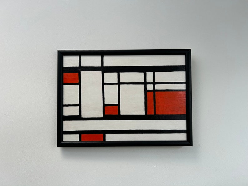 Mondrian Windows - Original Landscape Oil Painting on A4 Art Board ...