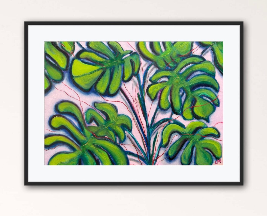 Monstera - an Original Oil Painting on A3 Canvas Board (42x29.7cm ...