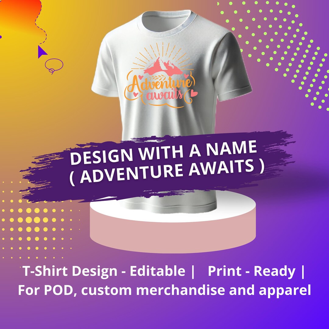 One Editable and Printable T-shirt PNG Logo for POD, Merchandise, and ...