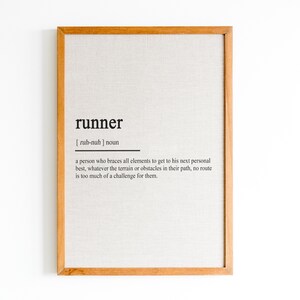 Runner Definition Print, Runner Gift, Marathon Runner Gifts, Running ...