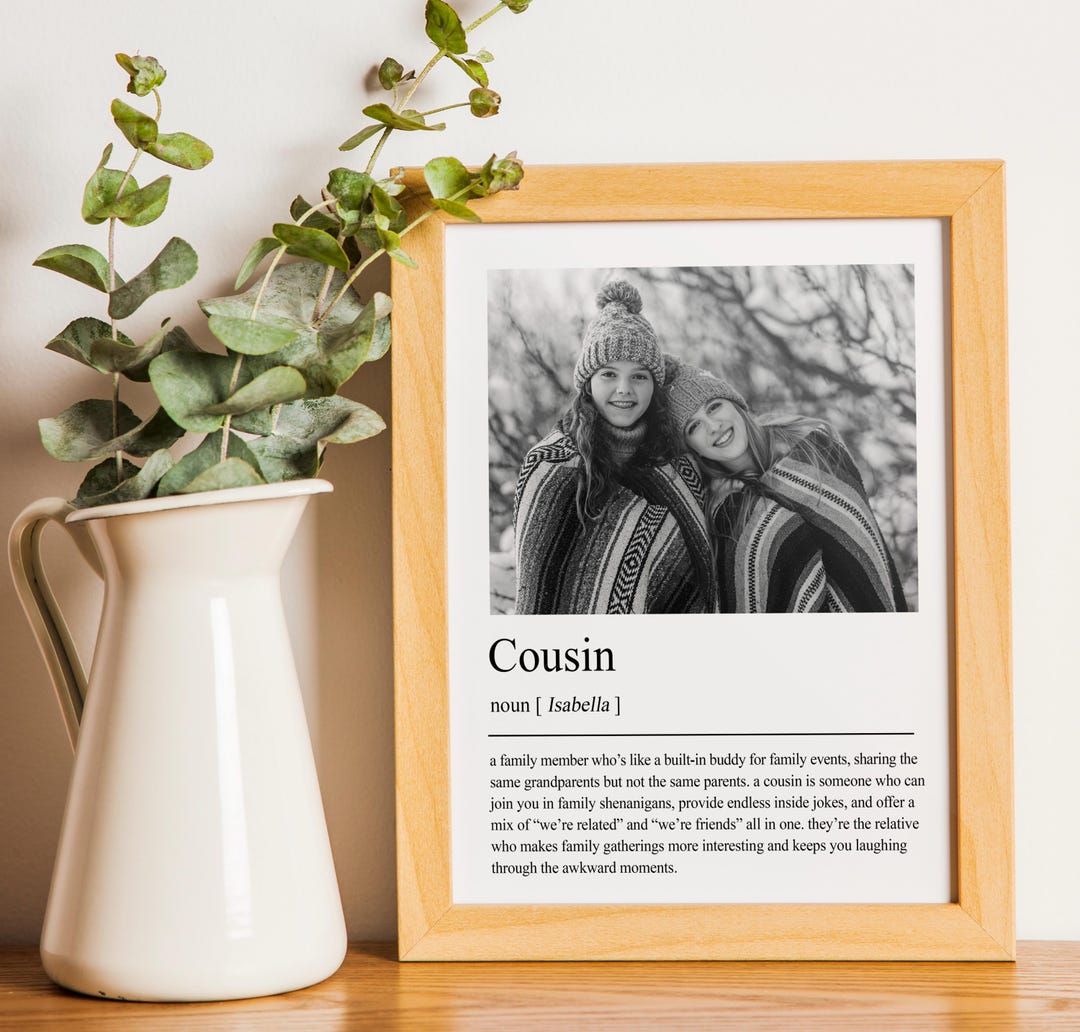 Personalised Cousin Definition Print, Cousin Definition, Personalised ...