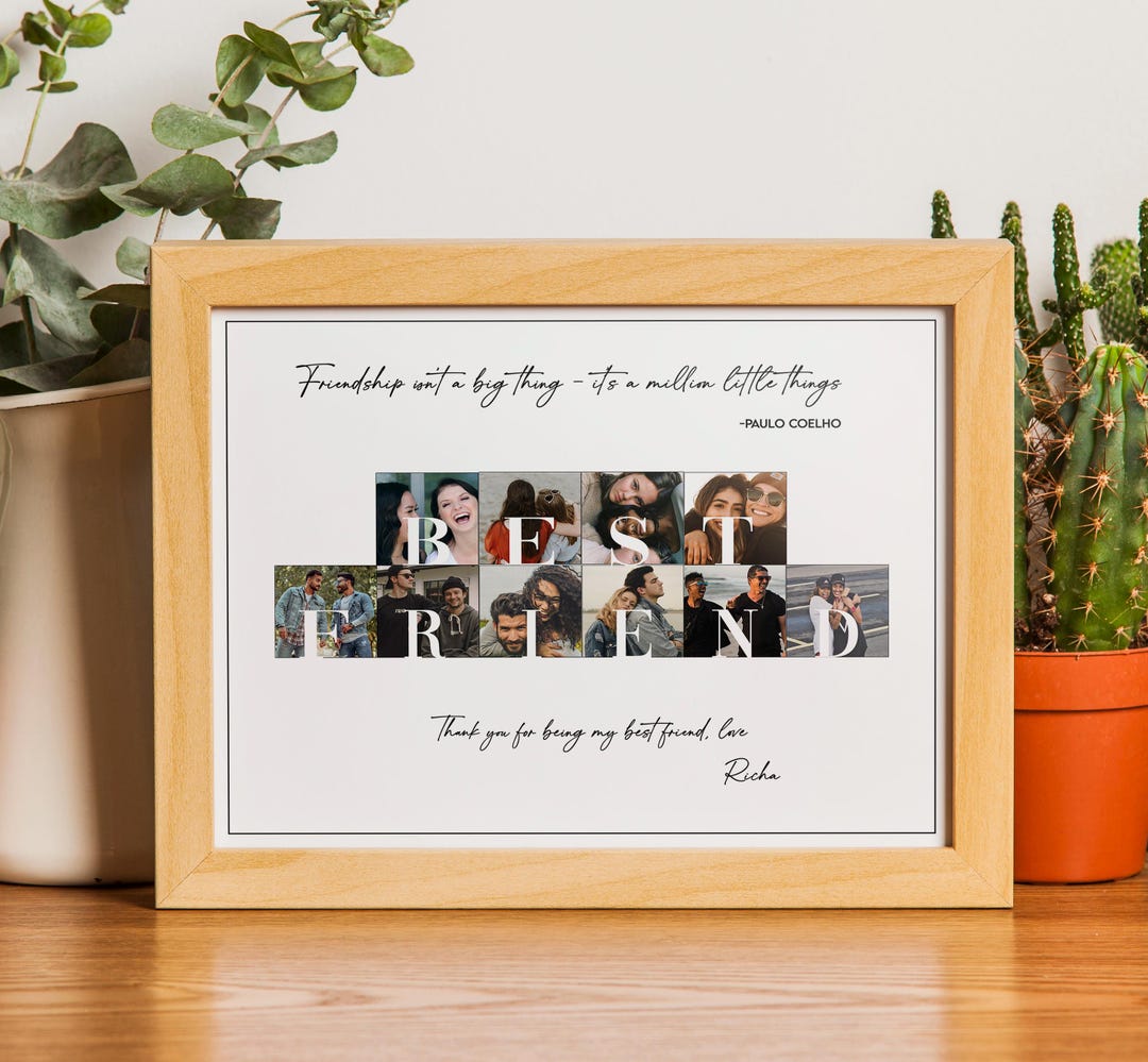 Photo Collage Print, Friendship Collage, Bestie Photo Gift, Gift for ...