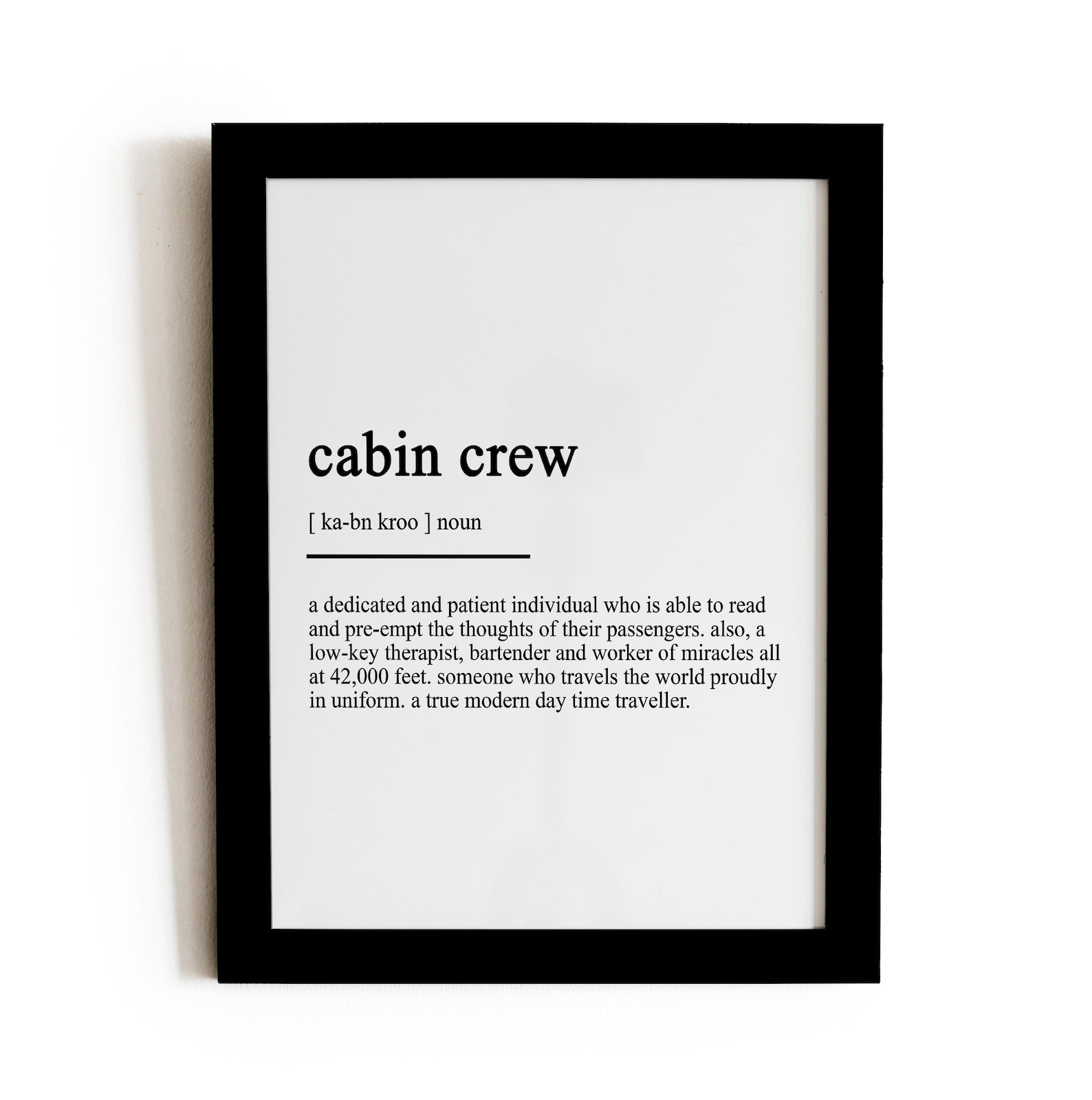 Cabin Crew Definition Print, Dictionary Poster, Quote Wall Art, Cabin ...