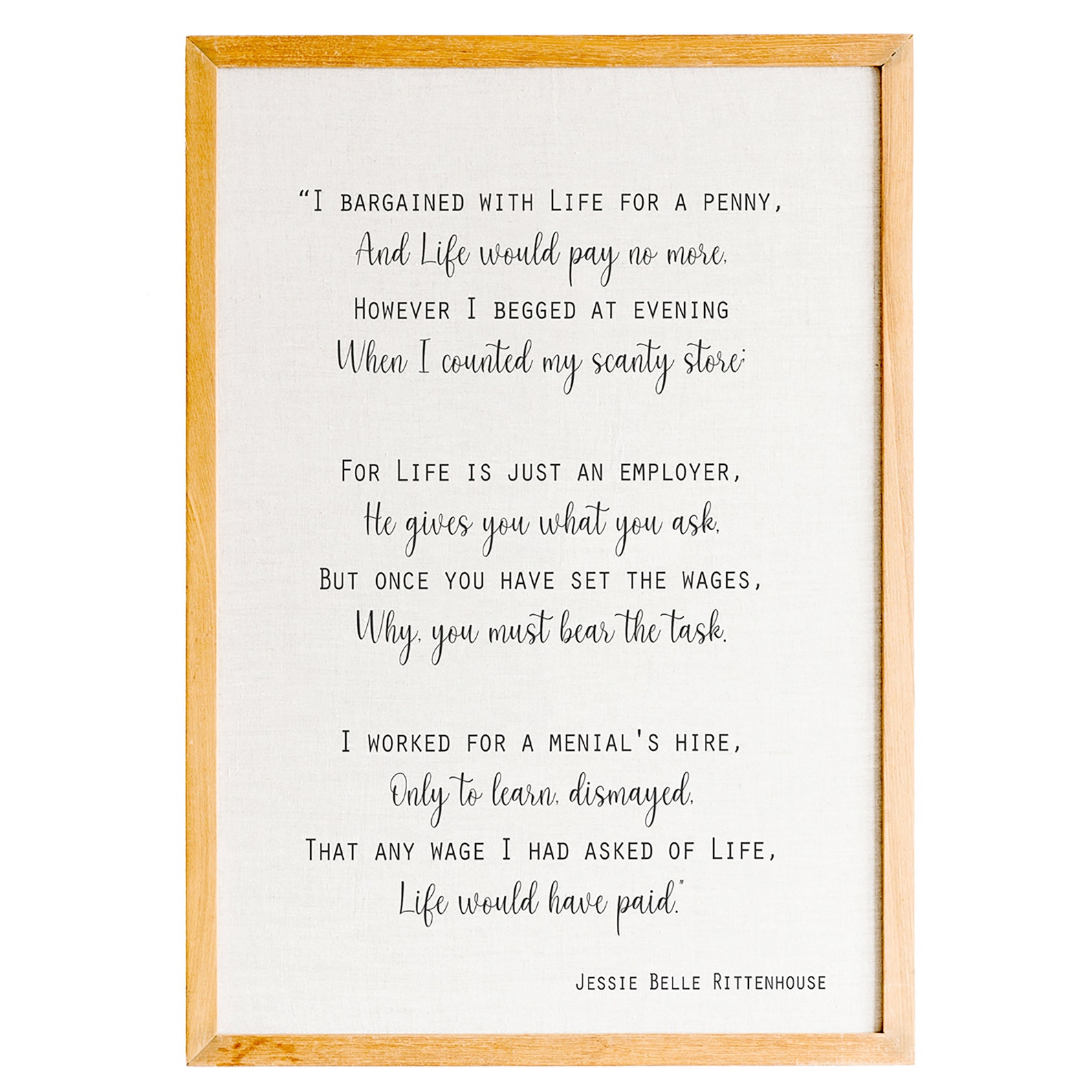 I Bargained With Life for a Penny Poem, Motivational Poster, Positive ...