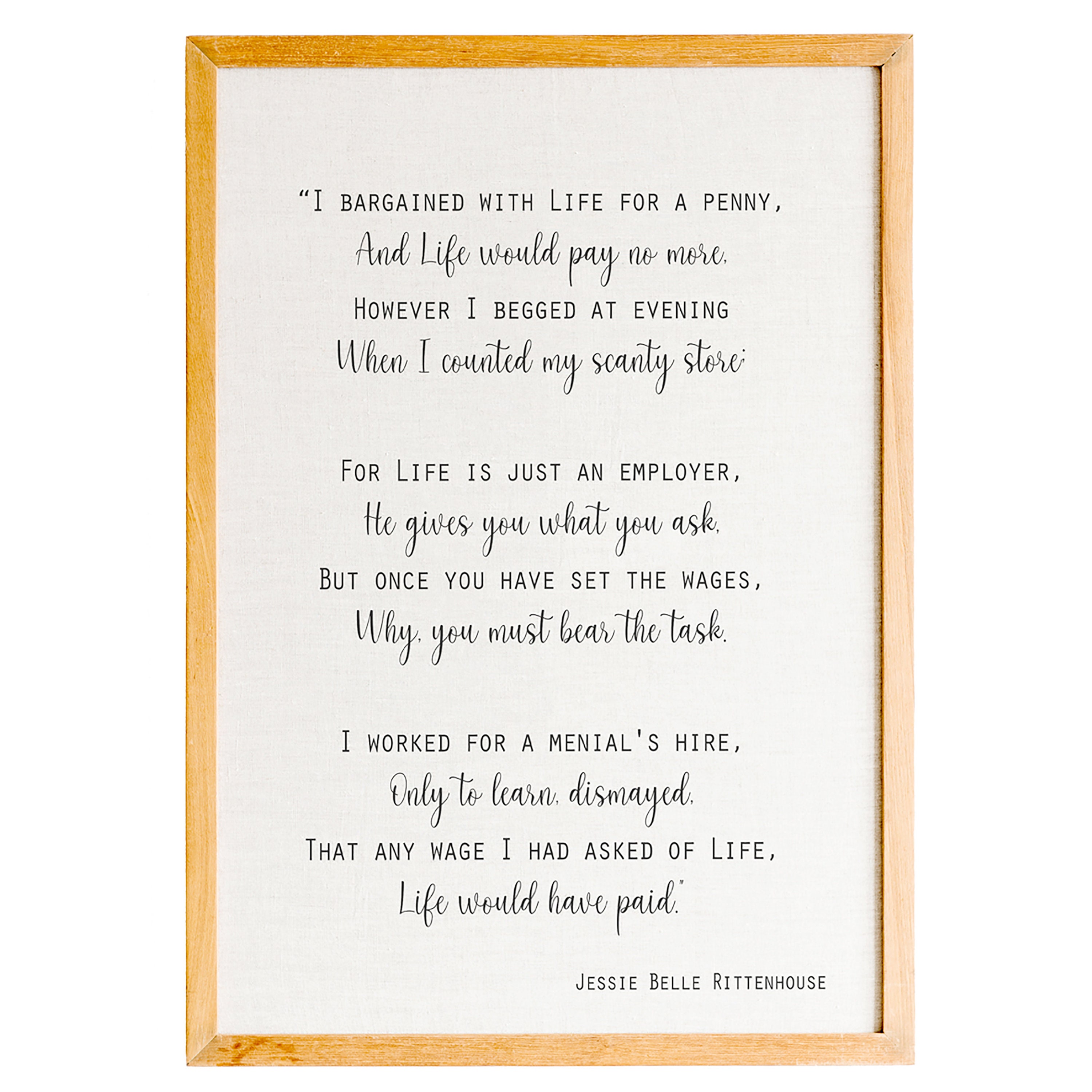 I Bargained With Life for a Penny Poem, Motivational Poster, Positive ...