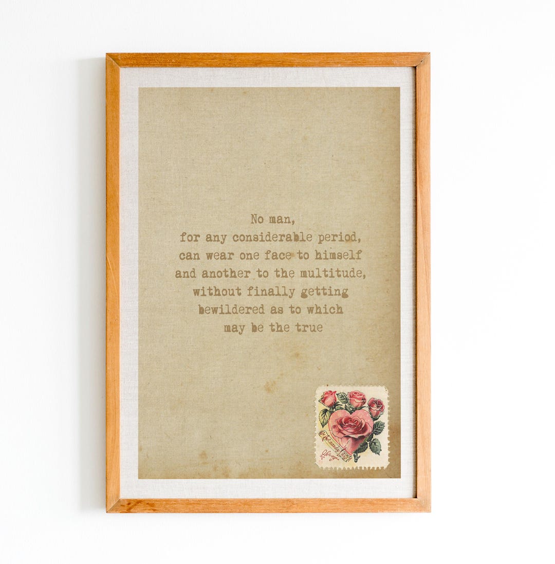 The Scarlet Letter Quote Print, Nathaniel Hawthorne Poster, No Man for ...