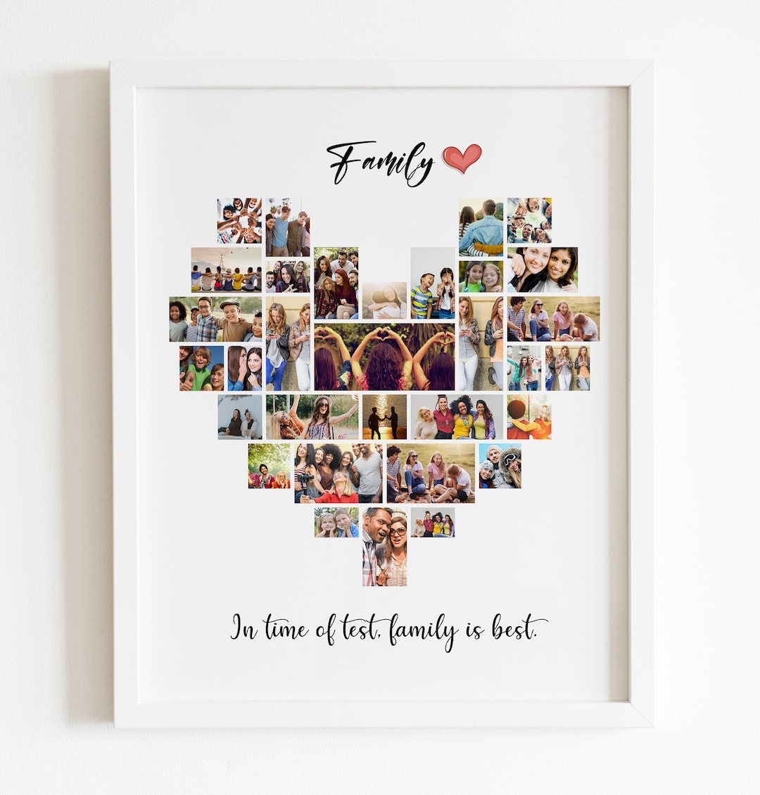 Family Photo Collage, Personalized Family, Family Photo Gift, Custom ...